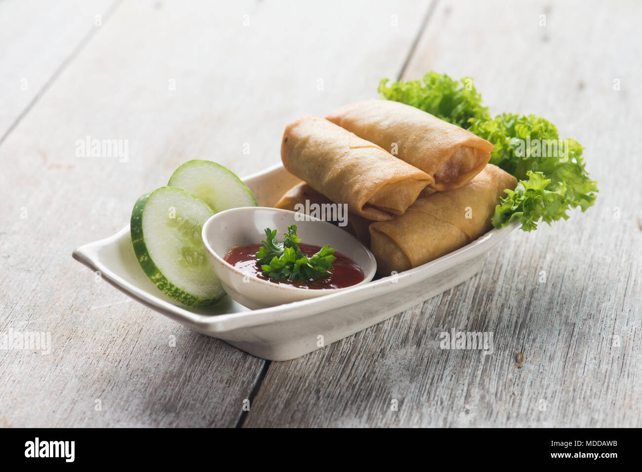 deep fried spring rolls , popia Stock Photo - Alamy