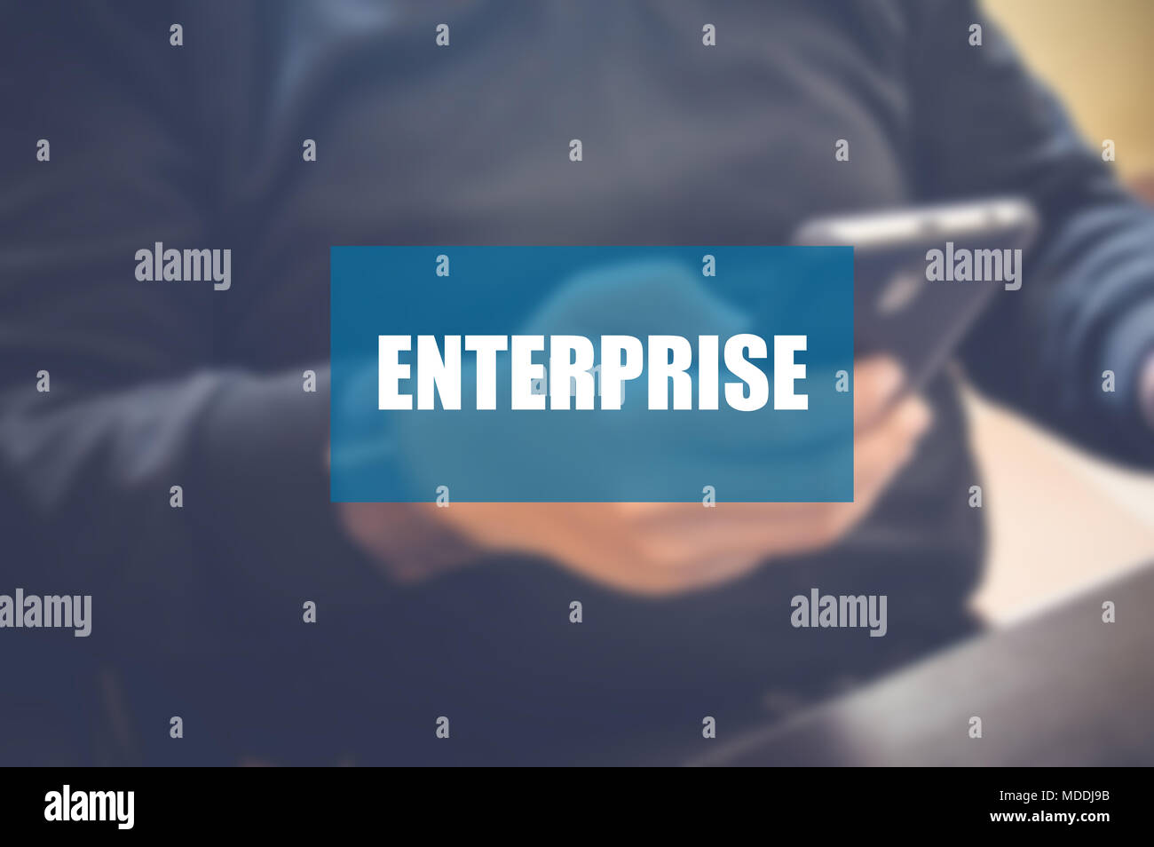 Enterprise word with blurring business background Stock Photo - Alamy