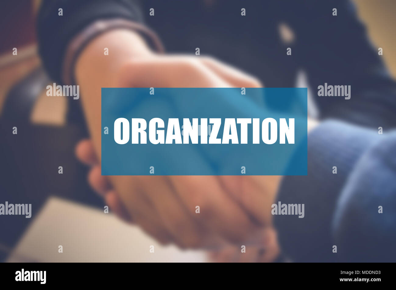 Organization word with blurring business background Stock Photo - Alamy