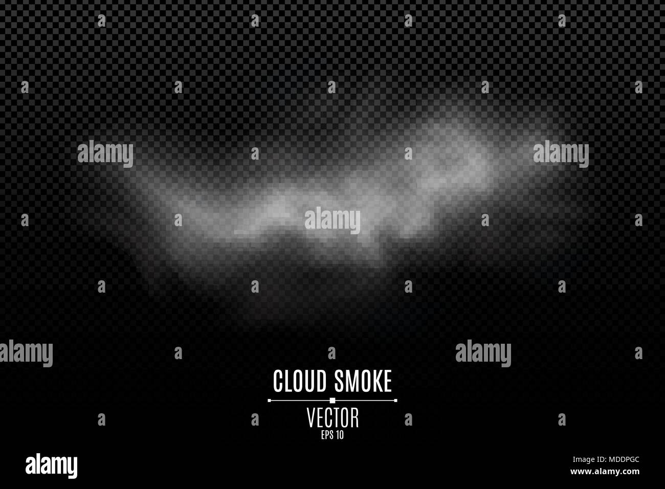 Smoke on a transparent dark background. A thick fog. Smoke from the ...