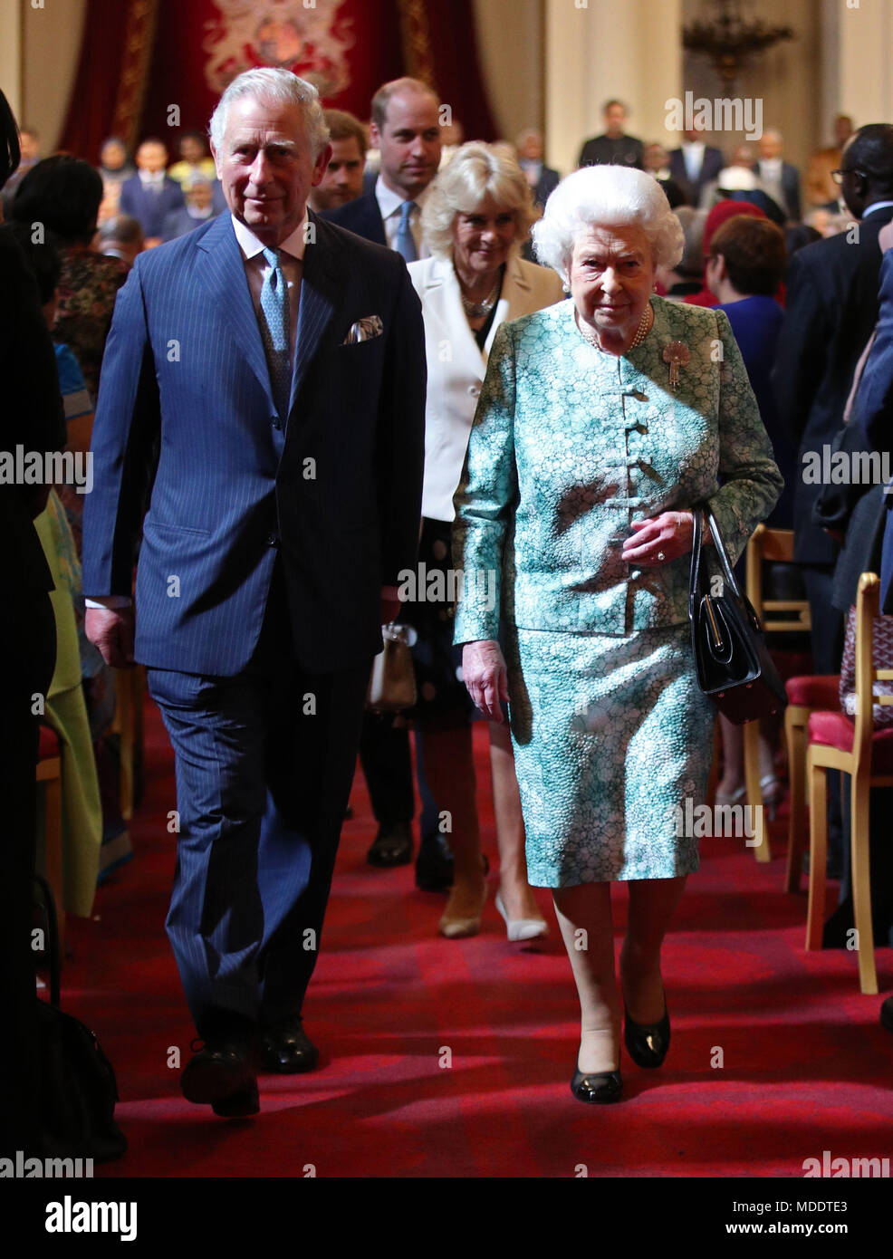 Queen Elizabeth II, the Prince of Wales and The Duchess of Cornwall ...