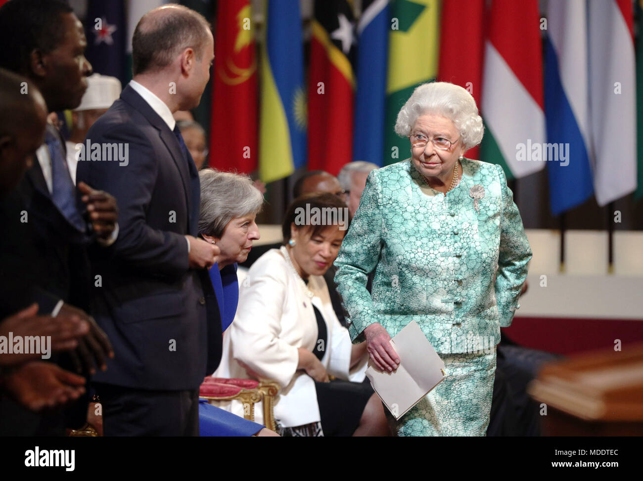 Queen Elizabeth II prepares to deliver a speech during the formal ...