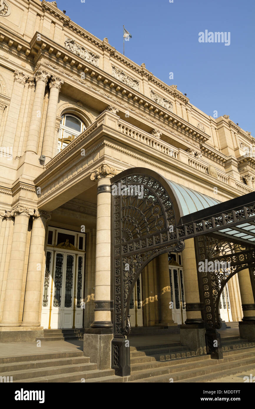 Columbus Theatre facade on 9 de julio Avenue at Buenos Aires, Argentina ...