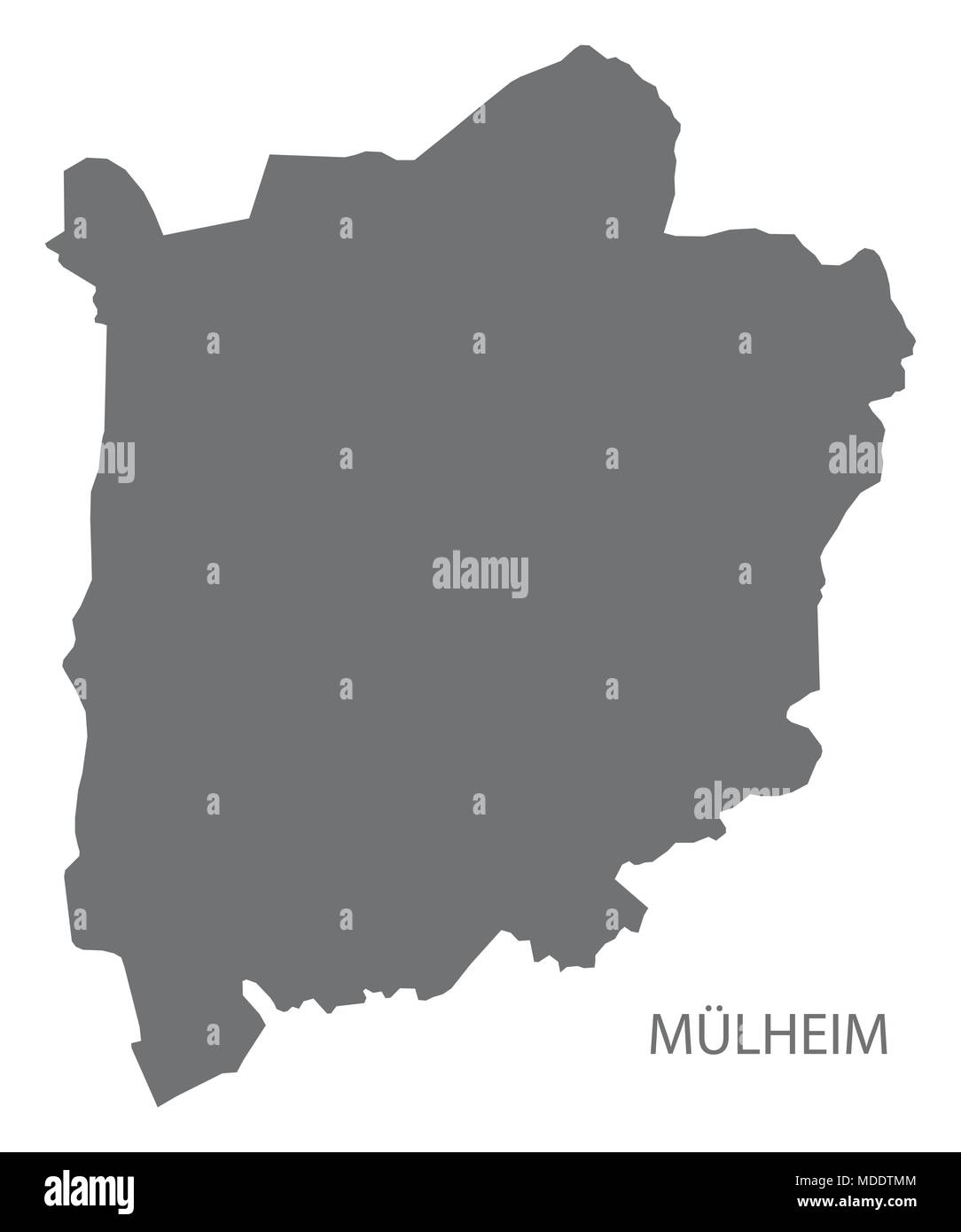 Mulheim city map grey illustration silhouette shape Stock Vector Image ...