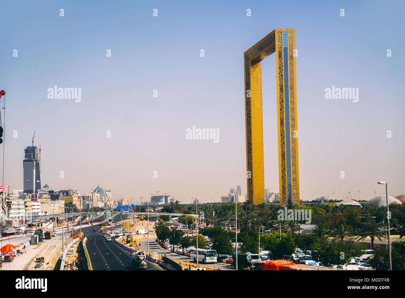 The Frame, a new iconic architecture in the city of Dubai, Emirates ...