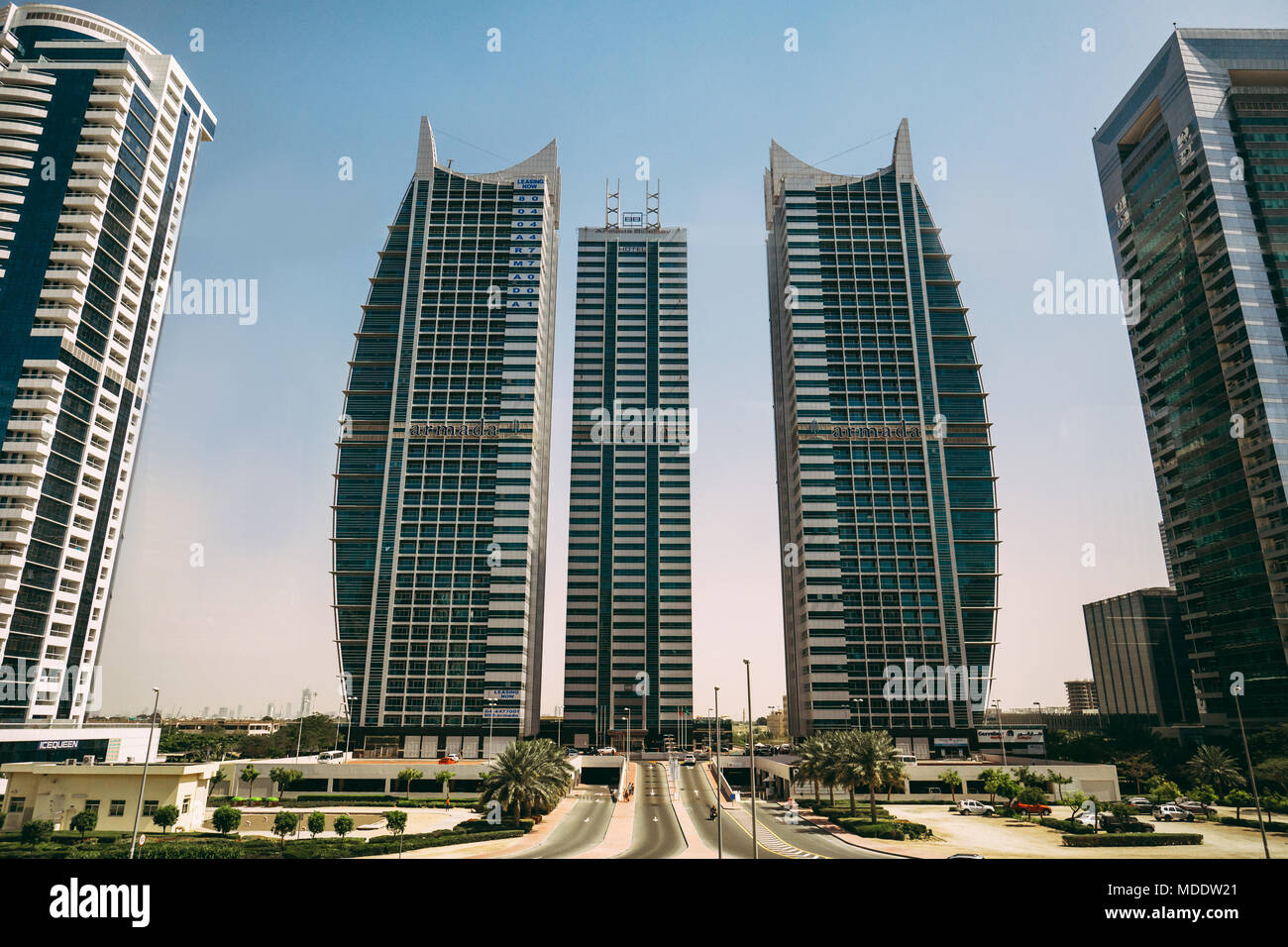 Iconic architecture in the city of Dubai, Emirates Stock Photo - Alamy