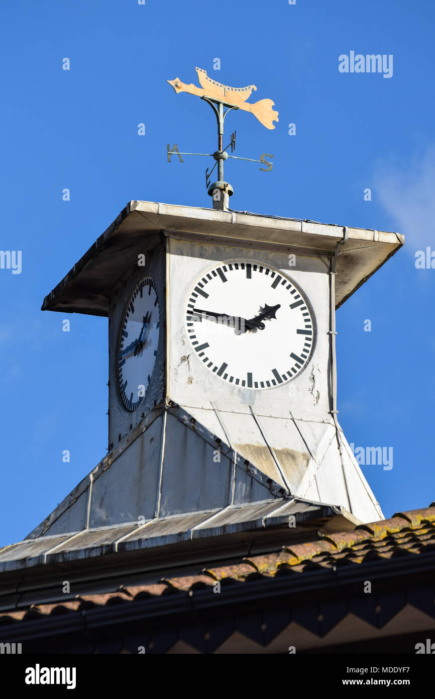 The clock tower above the tourist information office in Bournemouth ...
