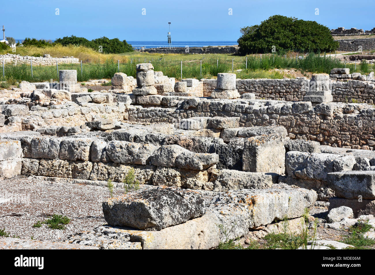 Italy, Puglia region, Egnazia. Archaeological area and ruins of the ...