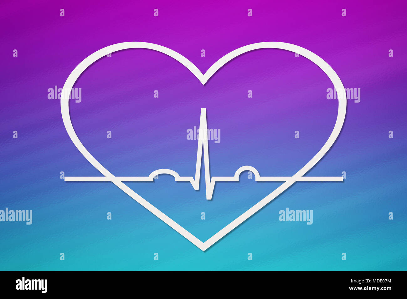 Heart shape with echocardiogram. Health or cardiology concept. Abstract ...