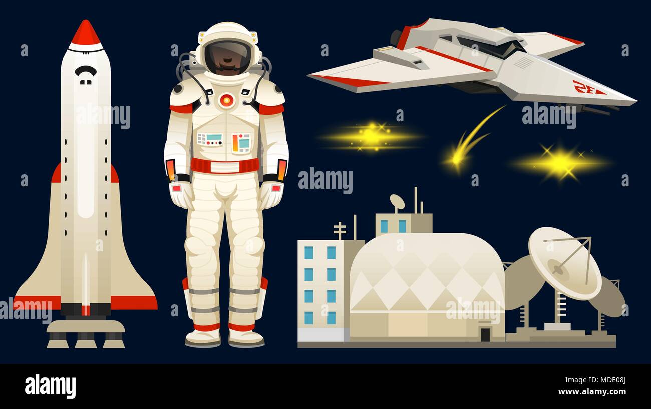 astronaut spaceman. planets in solar system. astronomical galaxy ...