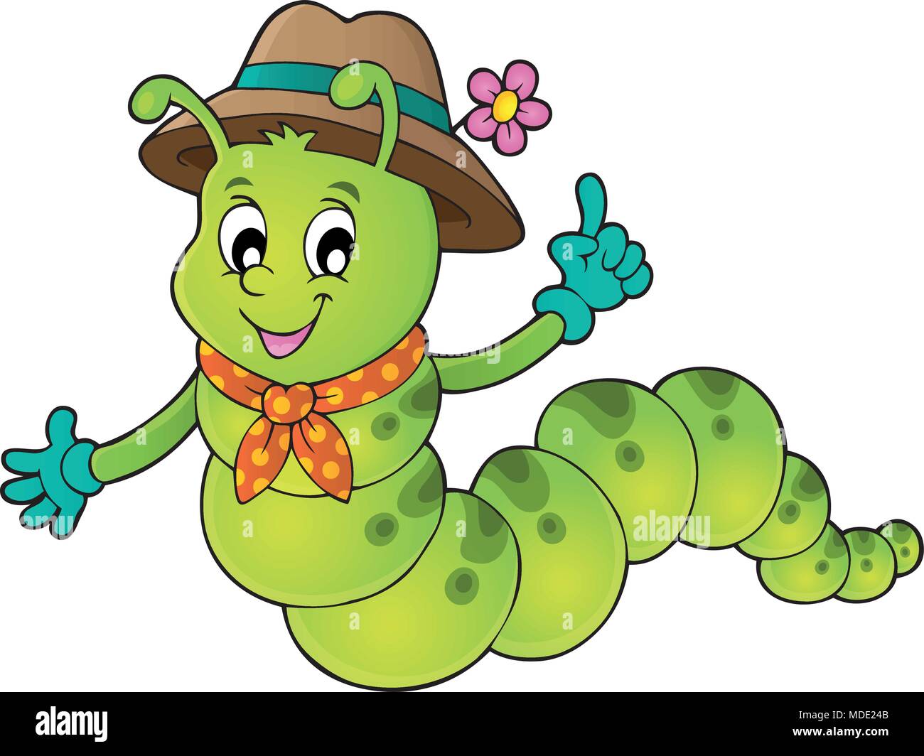 Happy caterpillar theme image 1 - eps10 vector illustration Stock ...