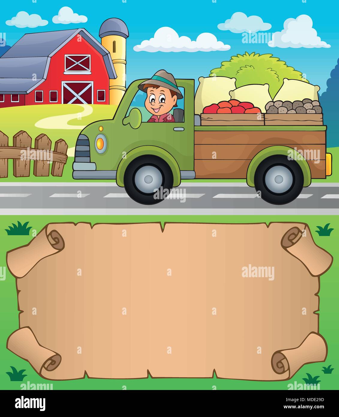 Small farm road Stock Vector Images - Alamy