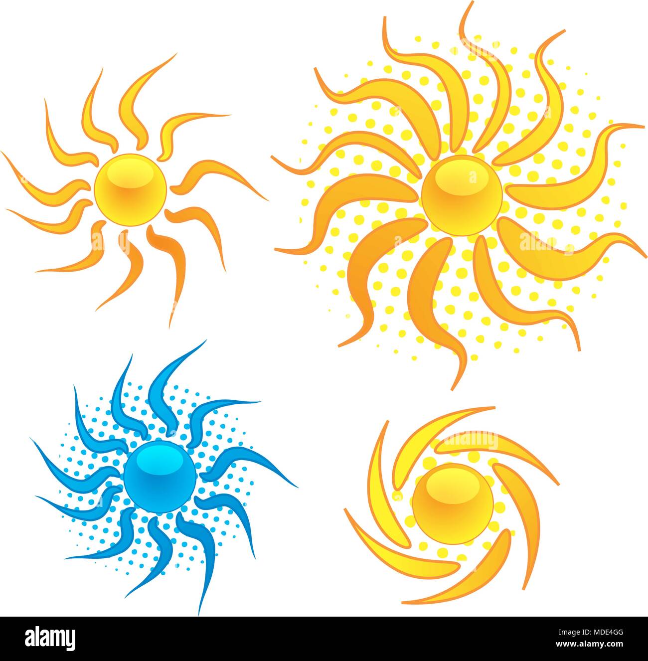 set of abstract vector sun illustration Stock Vector Image & Art - Alamy