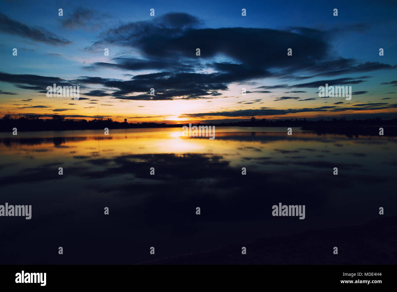 Sunset over lake beautiful view hi-res stock photography and images - Alamy