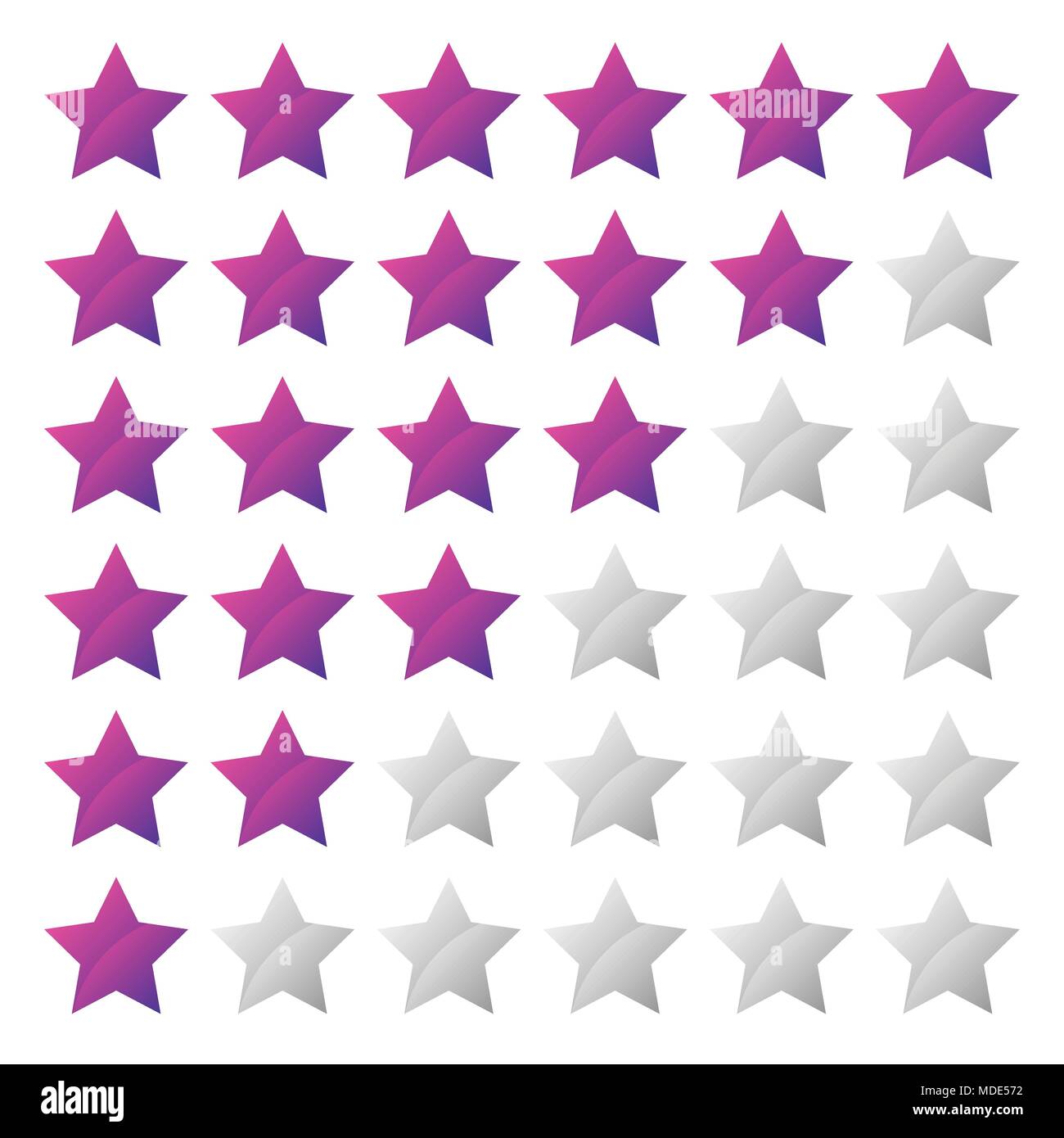 Simple star rating system with 6 star shape Stock Vector Image & Art ...