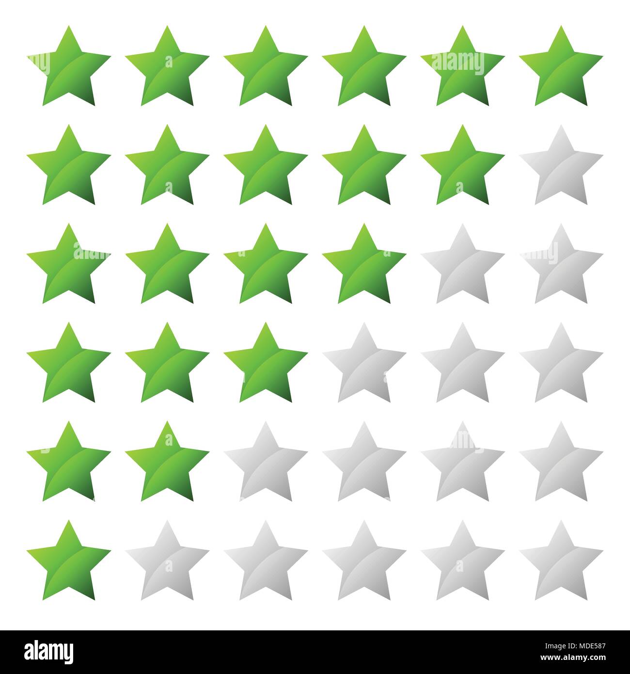 Simple star rating system with 6 star shape Stock Vector Image & Art ...