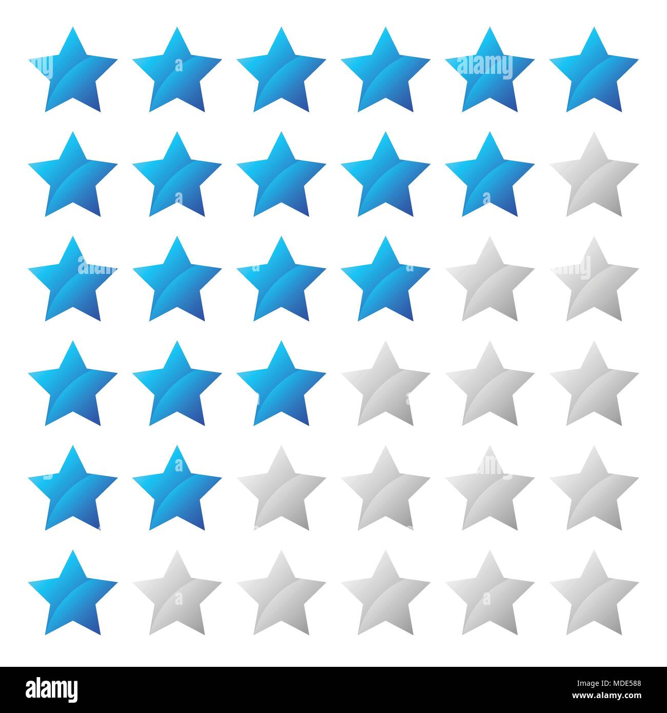 Simple star rating system with 6 star shape Stock Vector Image & Art ...
