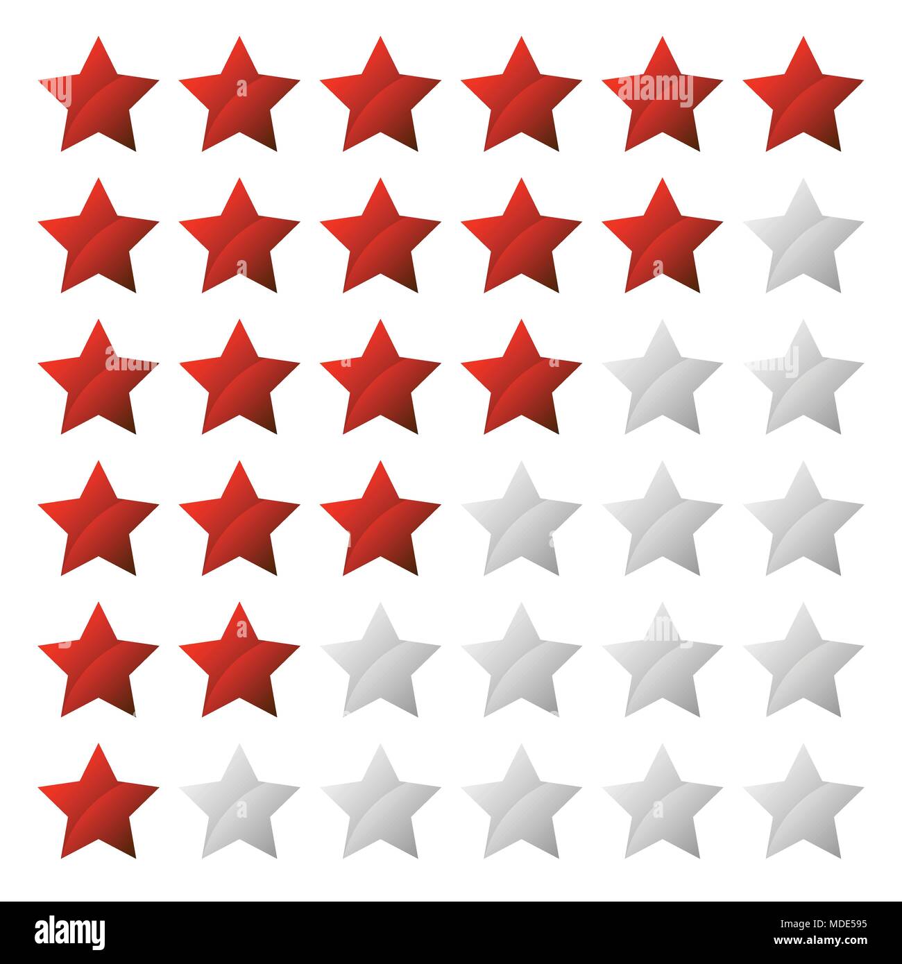Simple star rating system with 6 star shape Stock Vector Image & Art ...