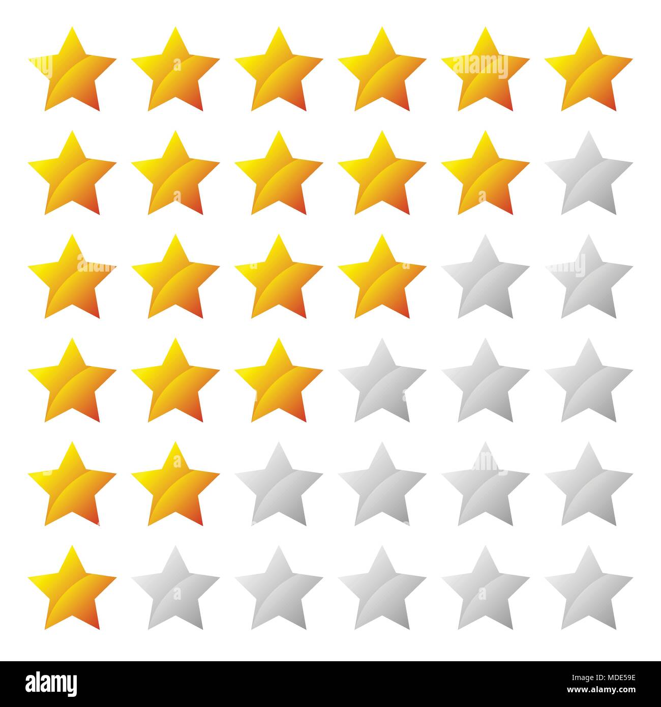 Simple star rating system with 6 star shape Stock Vector Image & Art ...