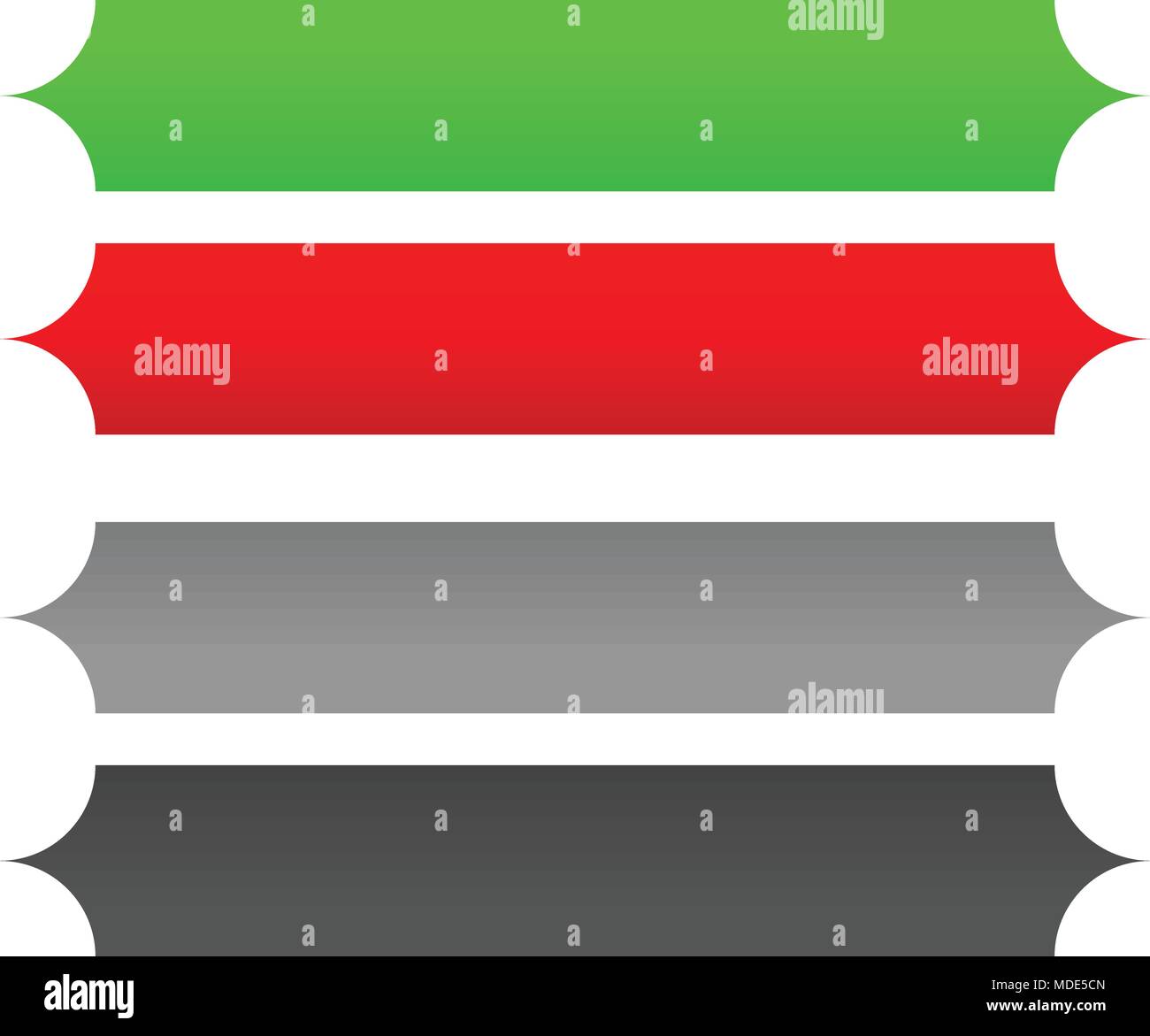 Red and green button / banner / tag set with disabled versions Stock ...