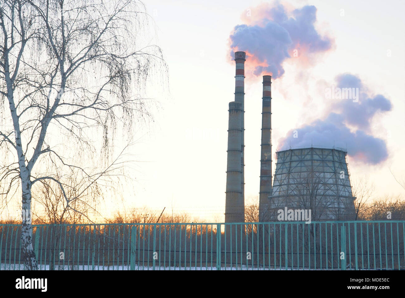 Smoke from factory chimneys Stock Photo - Alamy