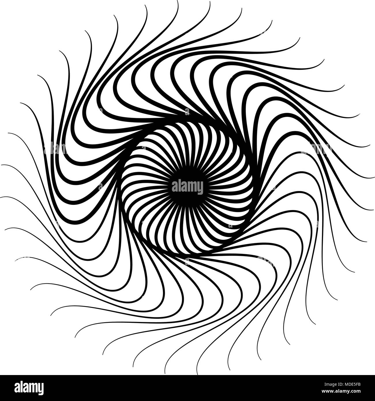 Abstract radial op-art element. Abstract shape on white Stock Vector ...