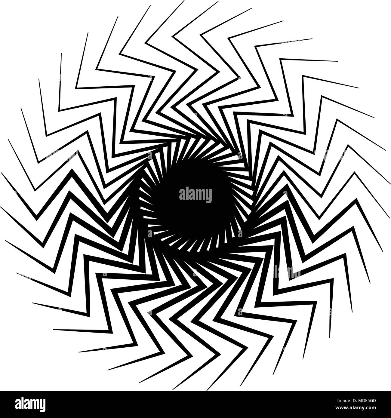 Abstract radial op-art element. Abstract shape on white Stock Vector ...