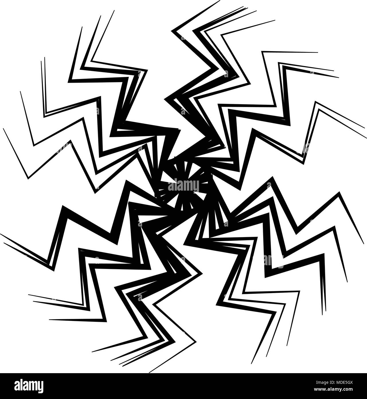 Abstract radial op-art element. Abstract shape on white Stock Vector ...