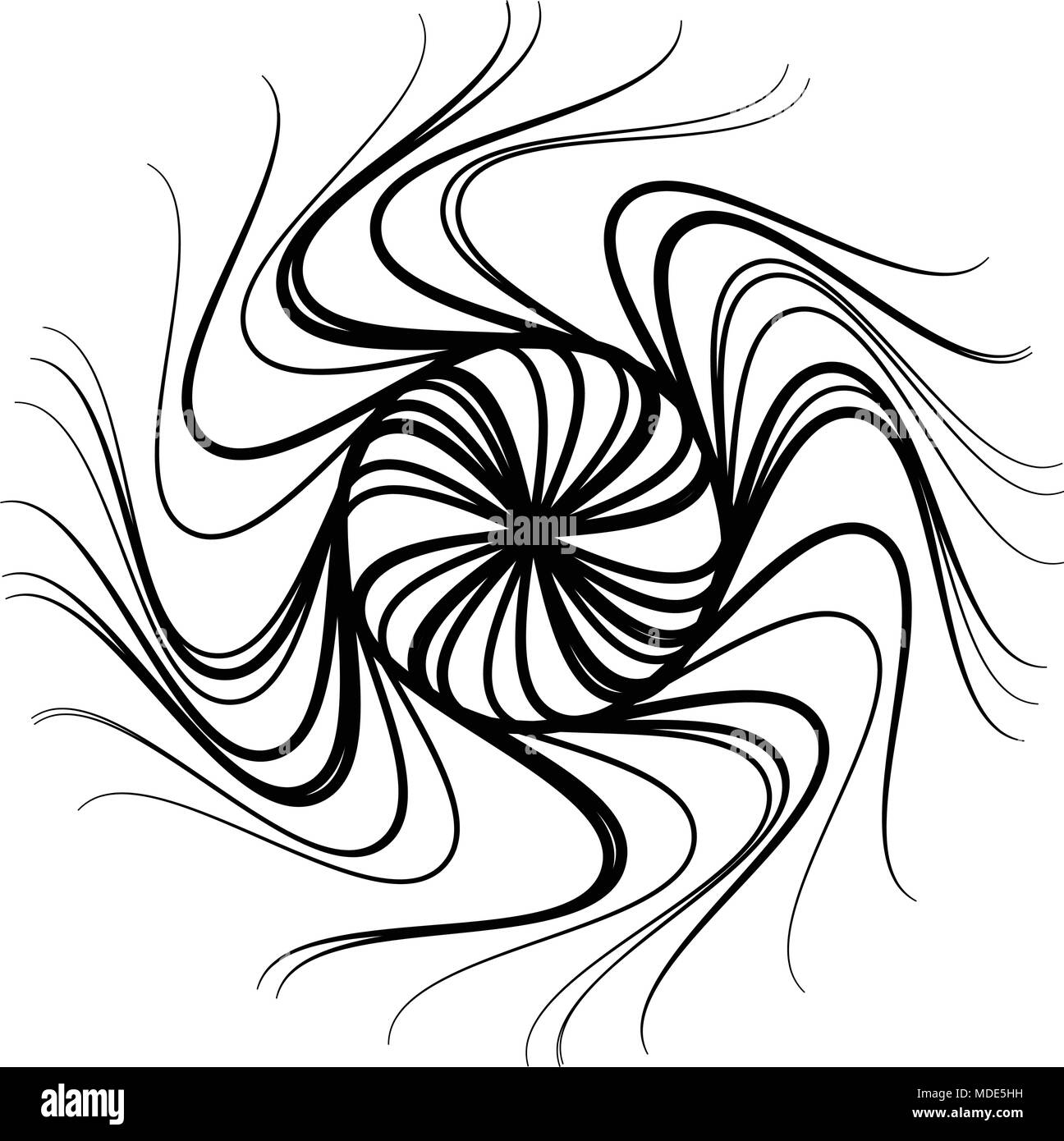 Abstract radial op-art element. Abstract shape on white Stock Vector ...