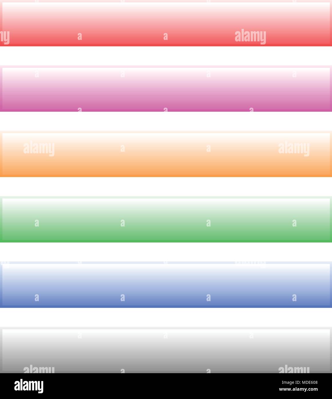 Button, banner bar shape design elements in 6 color Stock Vector Image ...