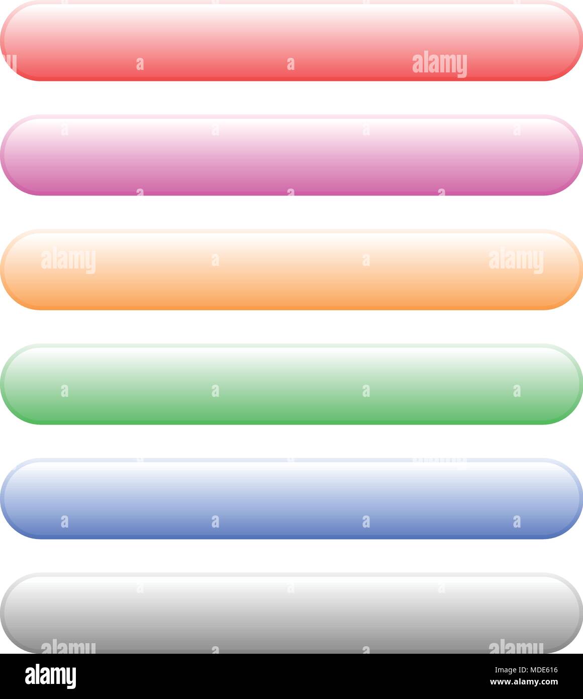 Button, banner bar shape design elements in 6 color Stock Vector Image ...