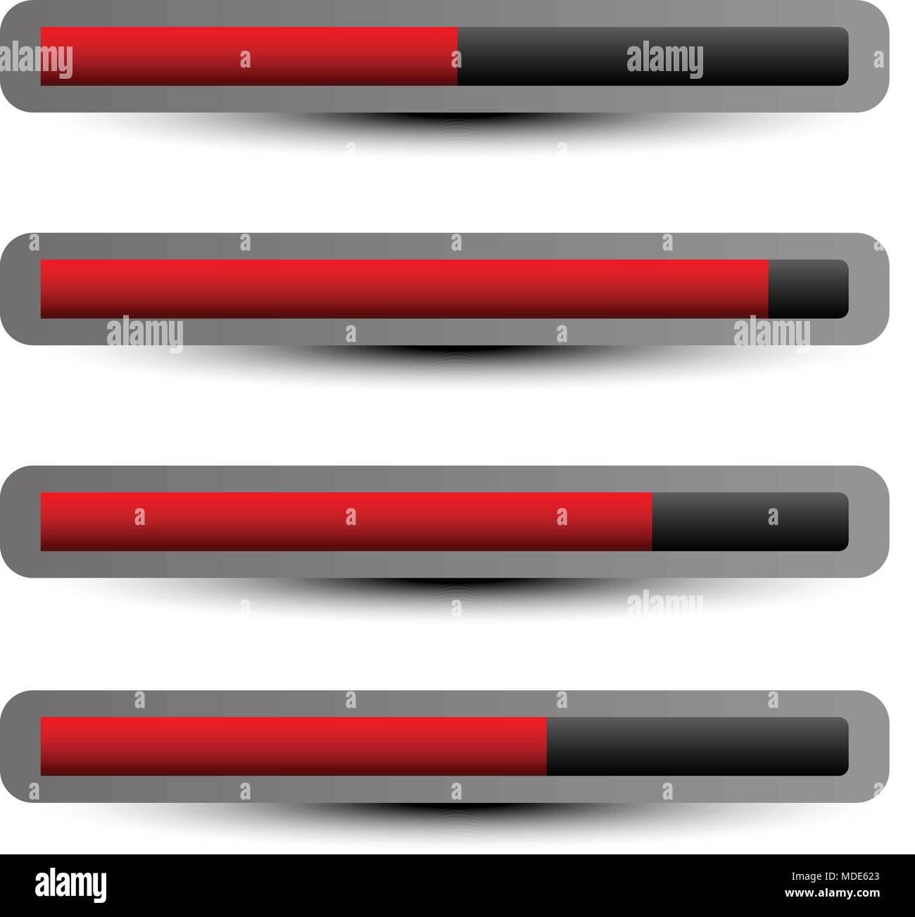Easy to adjust faders, adjusters, sliders with different levels Stock ...