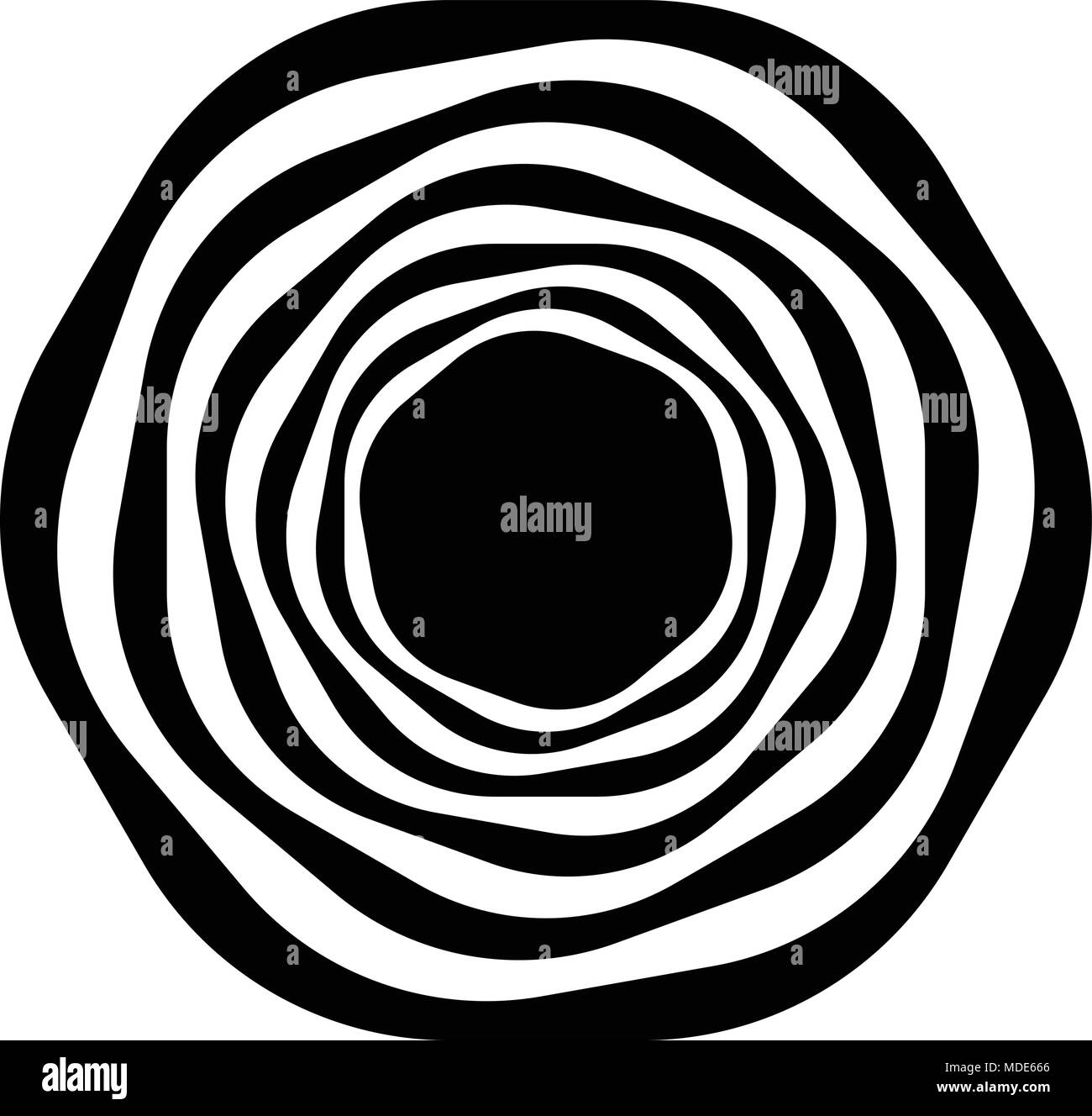 Abstract circular motif, geometric mandala in black and white Stock ...