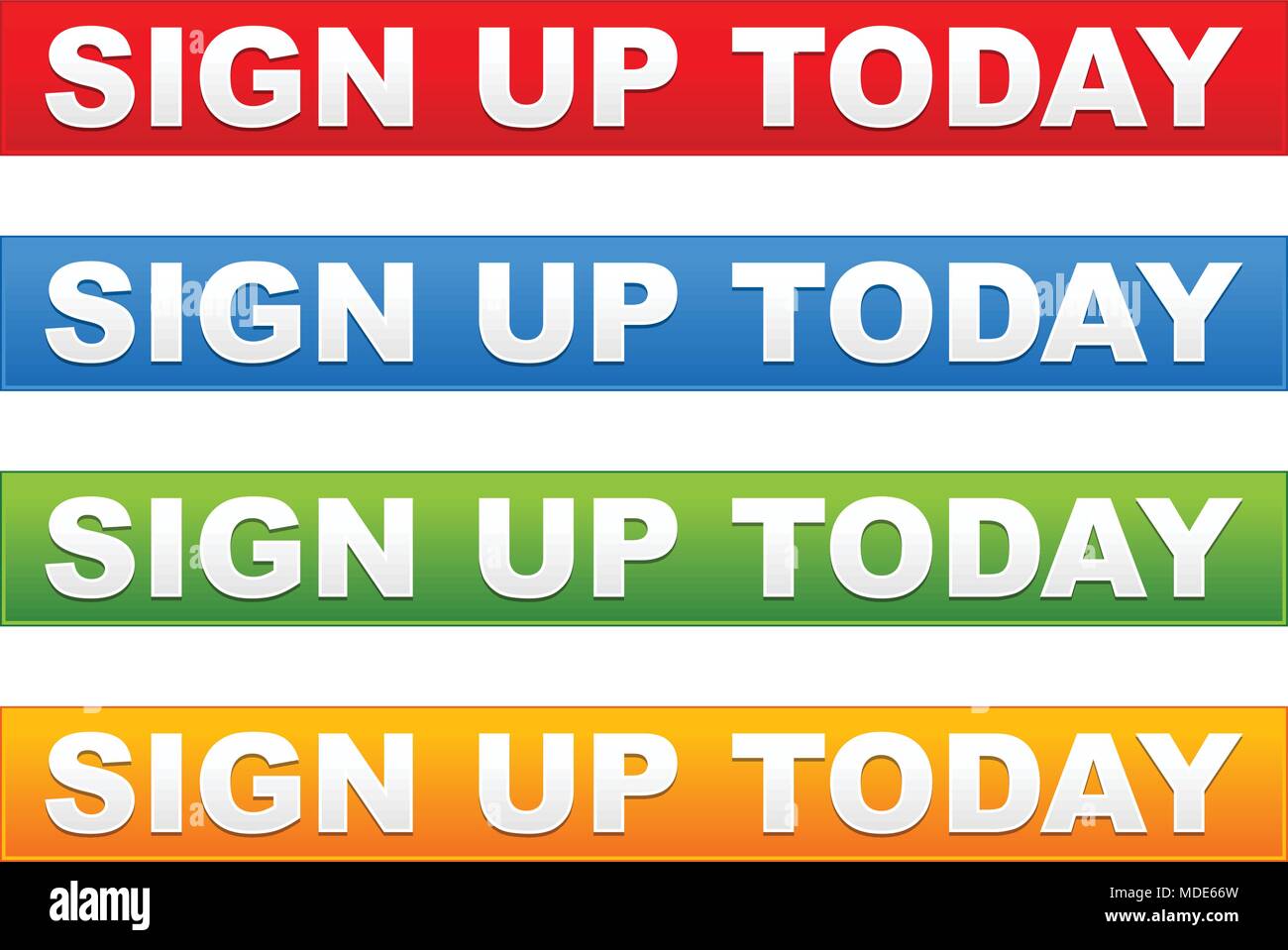 Button in 4 color with sign up today words Stock Vector Image & Art - Alamy