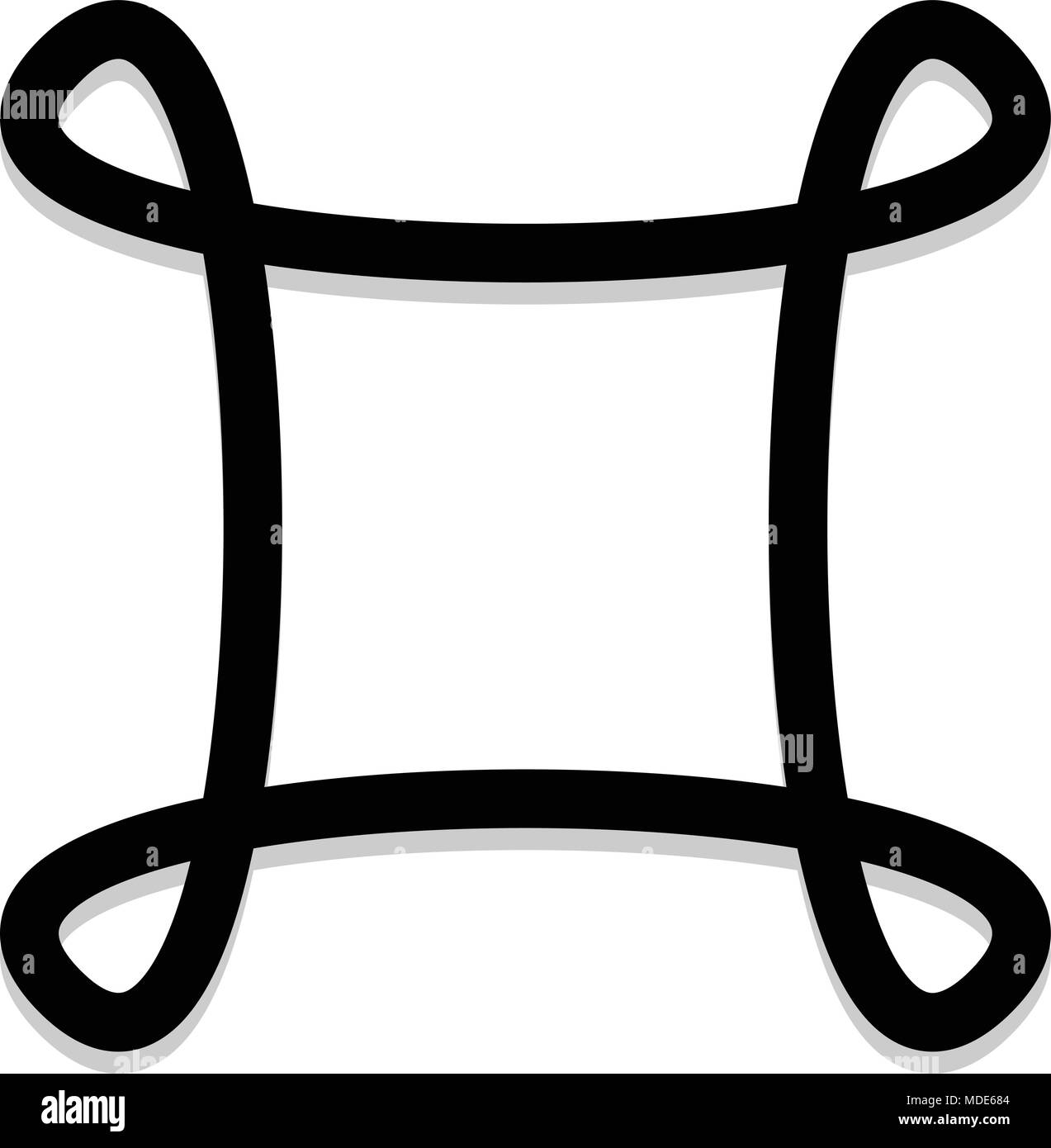 Abstract knot with 4 sides. Monochrome symbol, icon Stock Vector Image ...