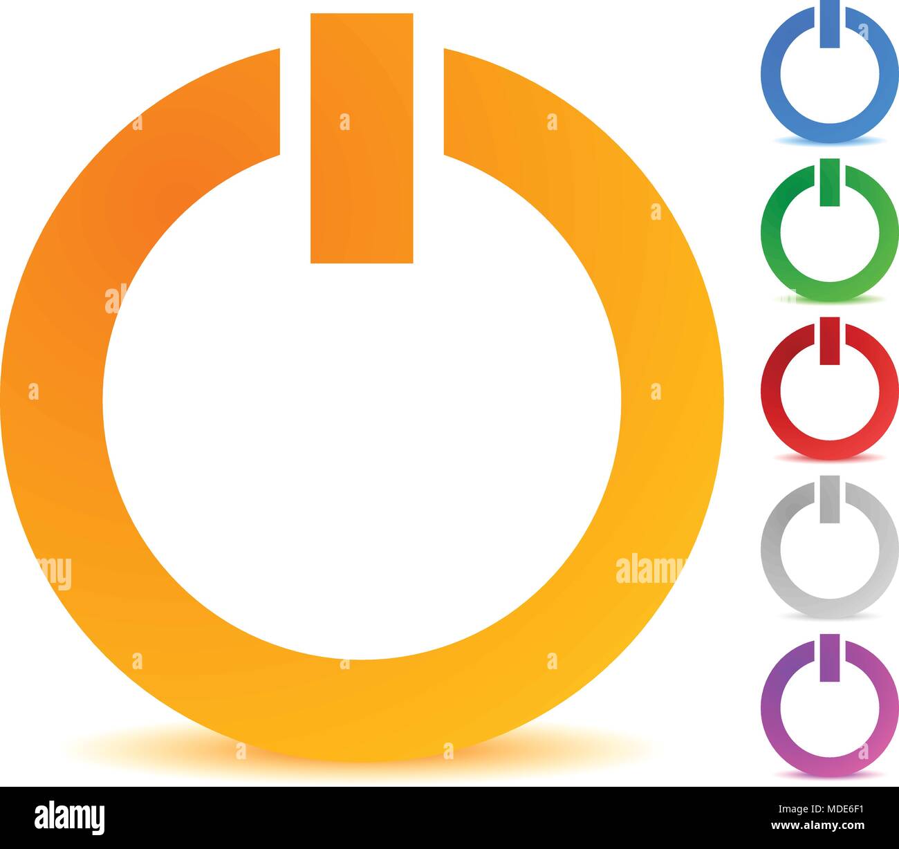 Power symbol, power button icon isolated on white. Power on-off icon ...