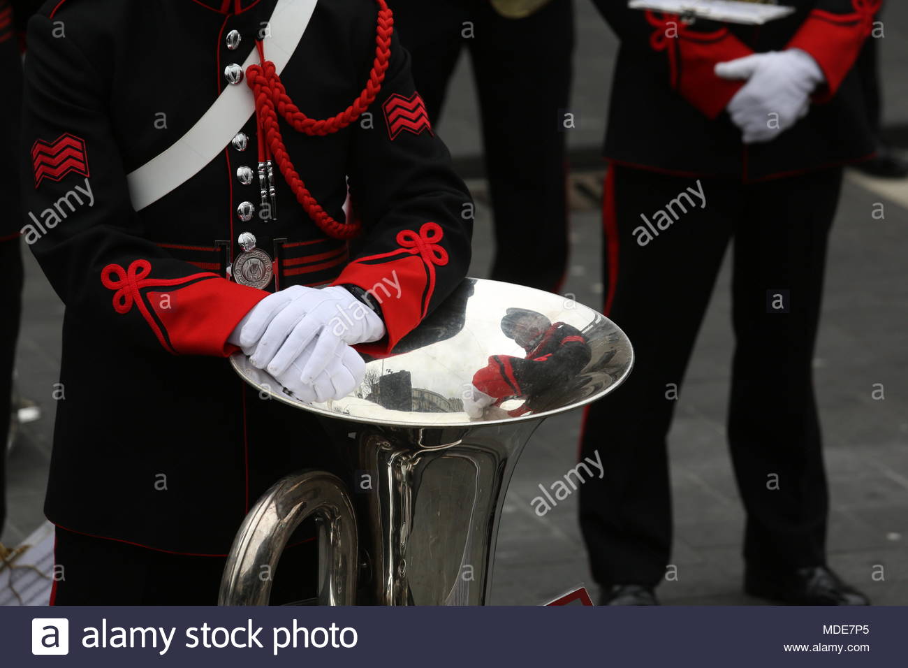 Grey day reflections in a tuba hi-res stock photography and images - Alamy