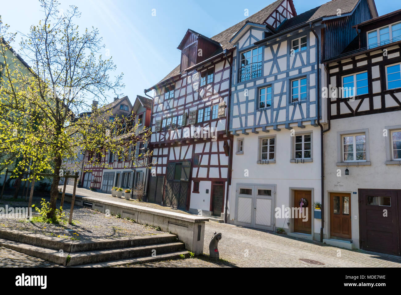 typical truss house architecture from the middle ages in the idyllic ...