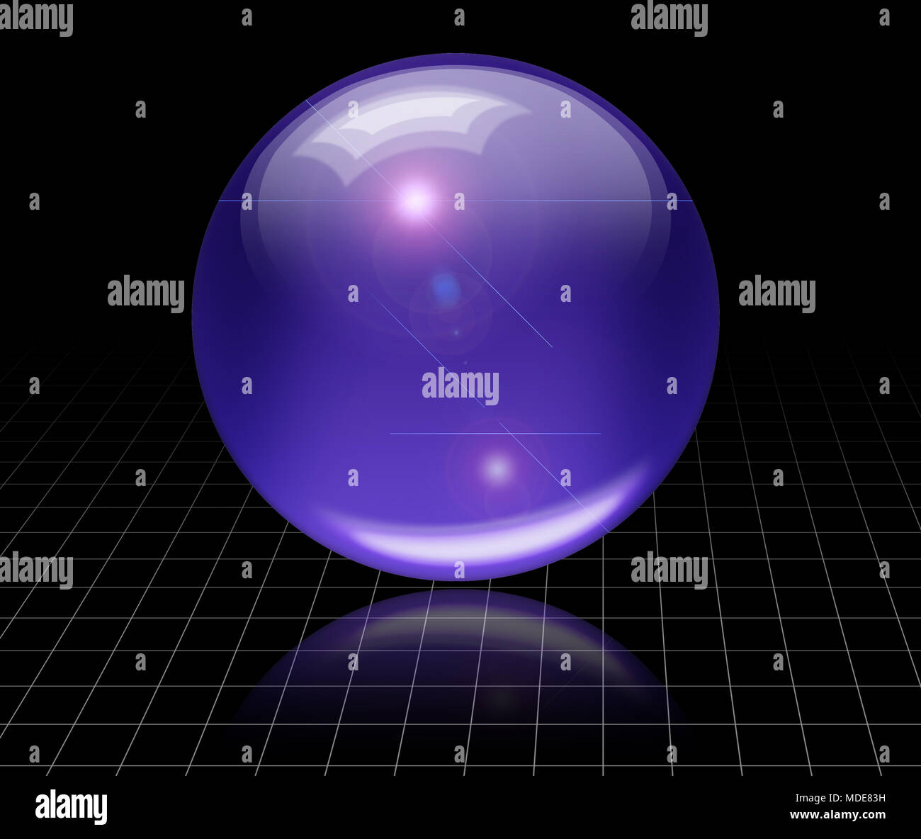3D rendered purple glass ball Stock Photo - Alamy