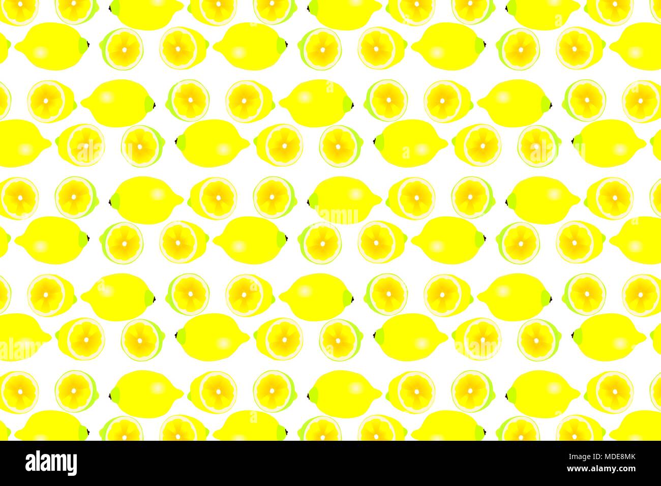 Lemon on white background - vector pattern Stock Vector Image & Art - Alamy