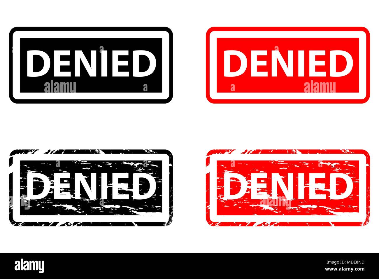 Denied - rubber stamp - vector - black and red Stock Vector Image & Art ...