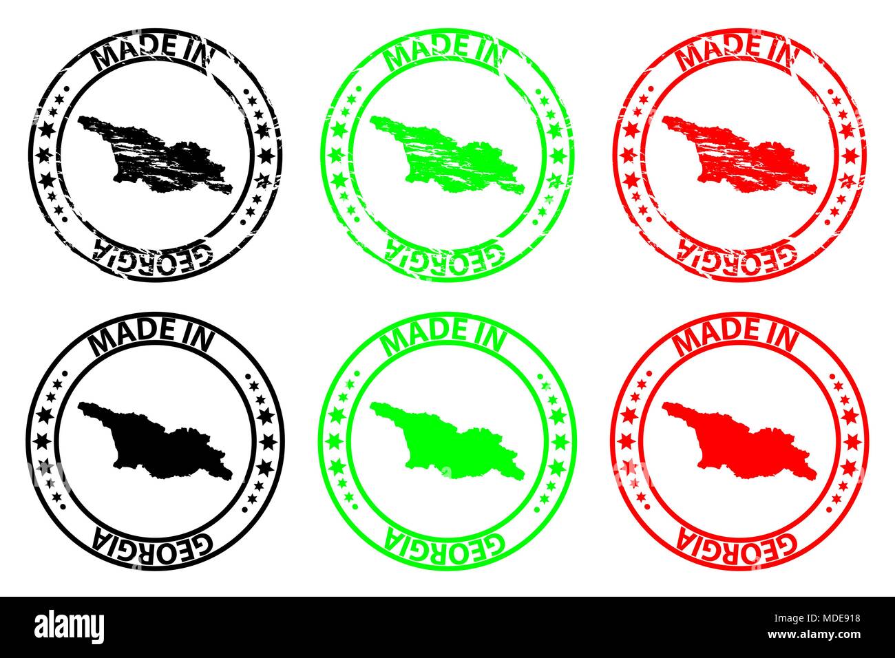 Made in Georgia - rubber stamp - vector, Georgia map pattern - black ...