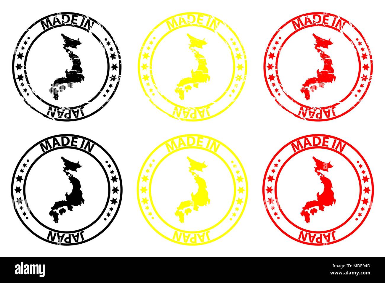 Made in Japan - rubber stamp - vector, Japan map pattern - black ...