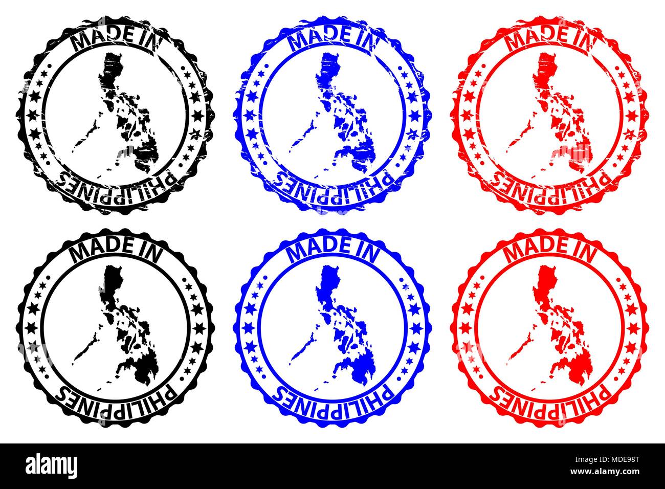 Made in Philippines - rubber stamp - vector, Philippines map pattern ...