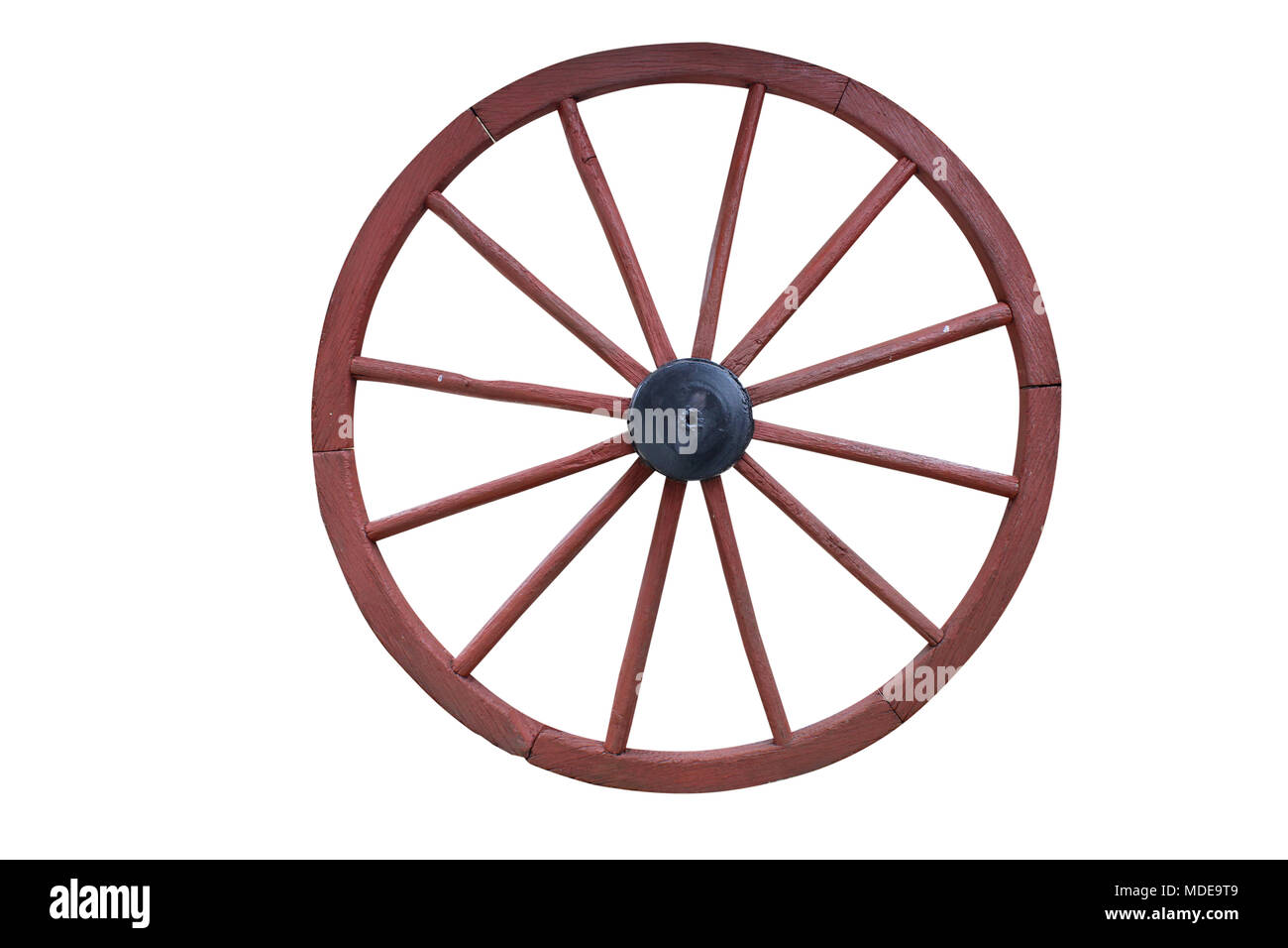 Wooden spoke wheel Cut Out Stock Images & Pictures - Alamy