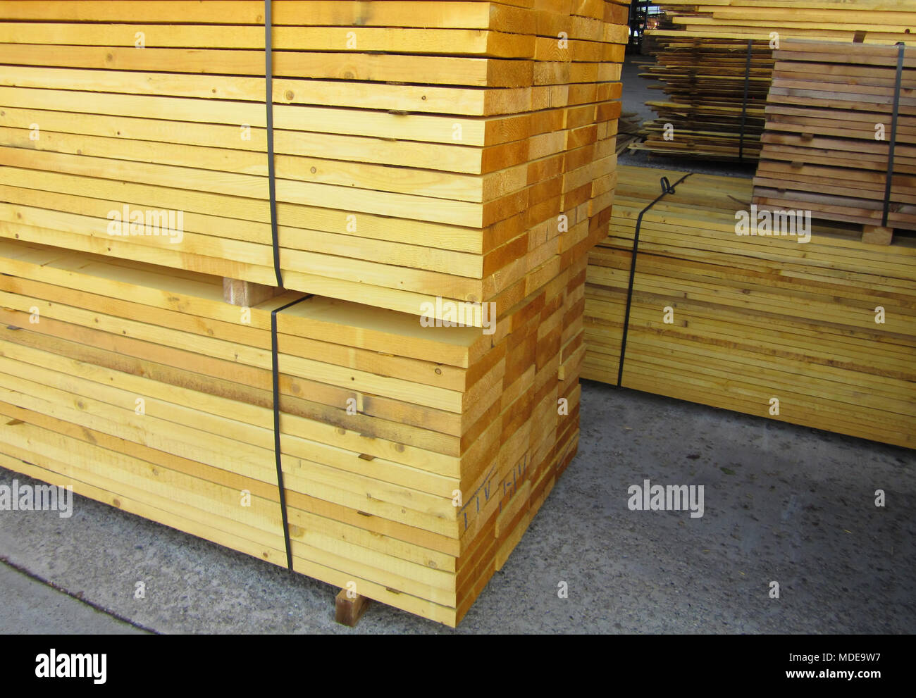 Stack of sawn timber Stock Photo - Alamy