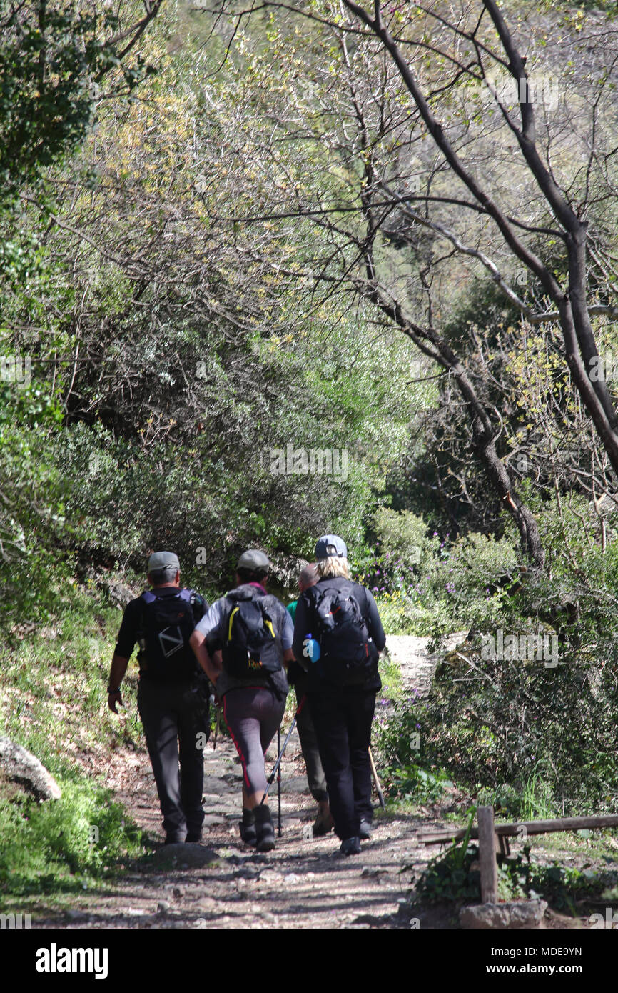 Walking the path at Meteora,Grecce Stock Photo - Alamy