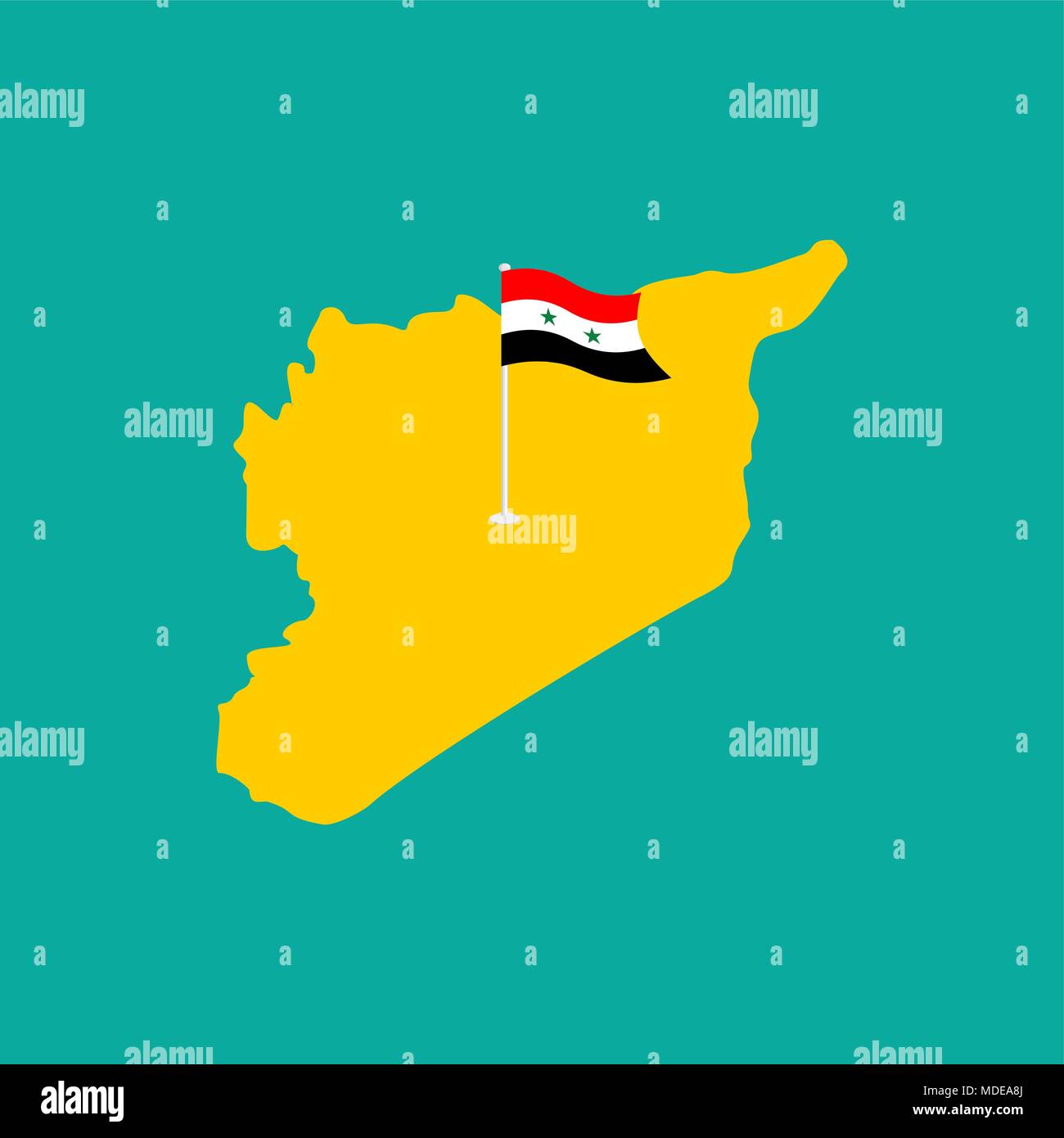 Map Syria and flag. National Syrian Symbol Stock Vector Image & Art - Alamy