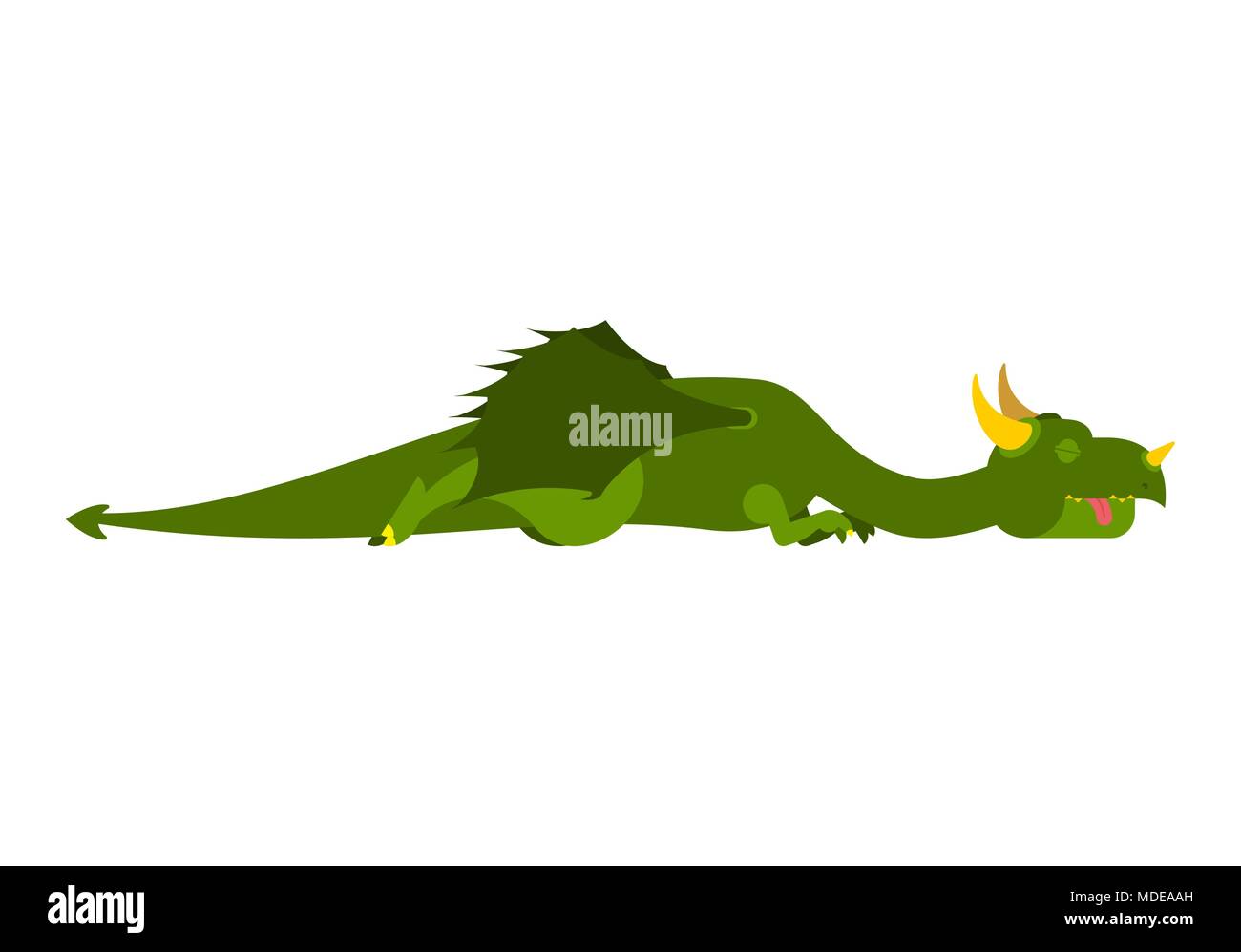 Sleeping dragon. Mythical monster asleep. Vector illustration Stock ...