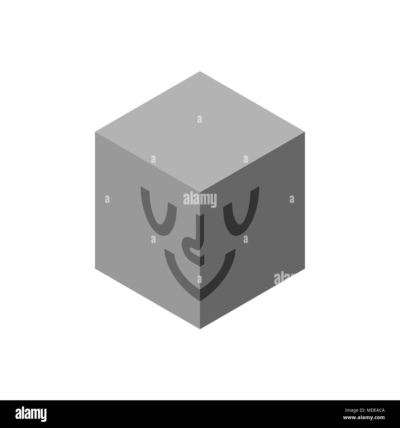 Cube head symbol. face Abstract Business Logo Stock Vector Image & Art ...
